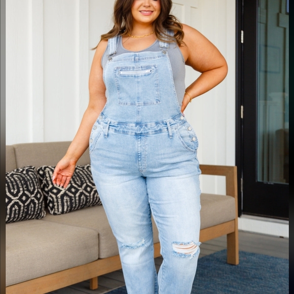 Judy Blue | Jeans | Nwt Judy Blue Light Blue Denim Overalls | Poshmark